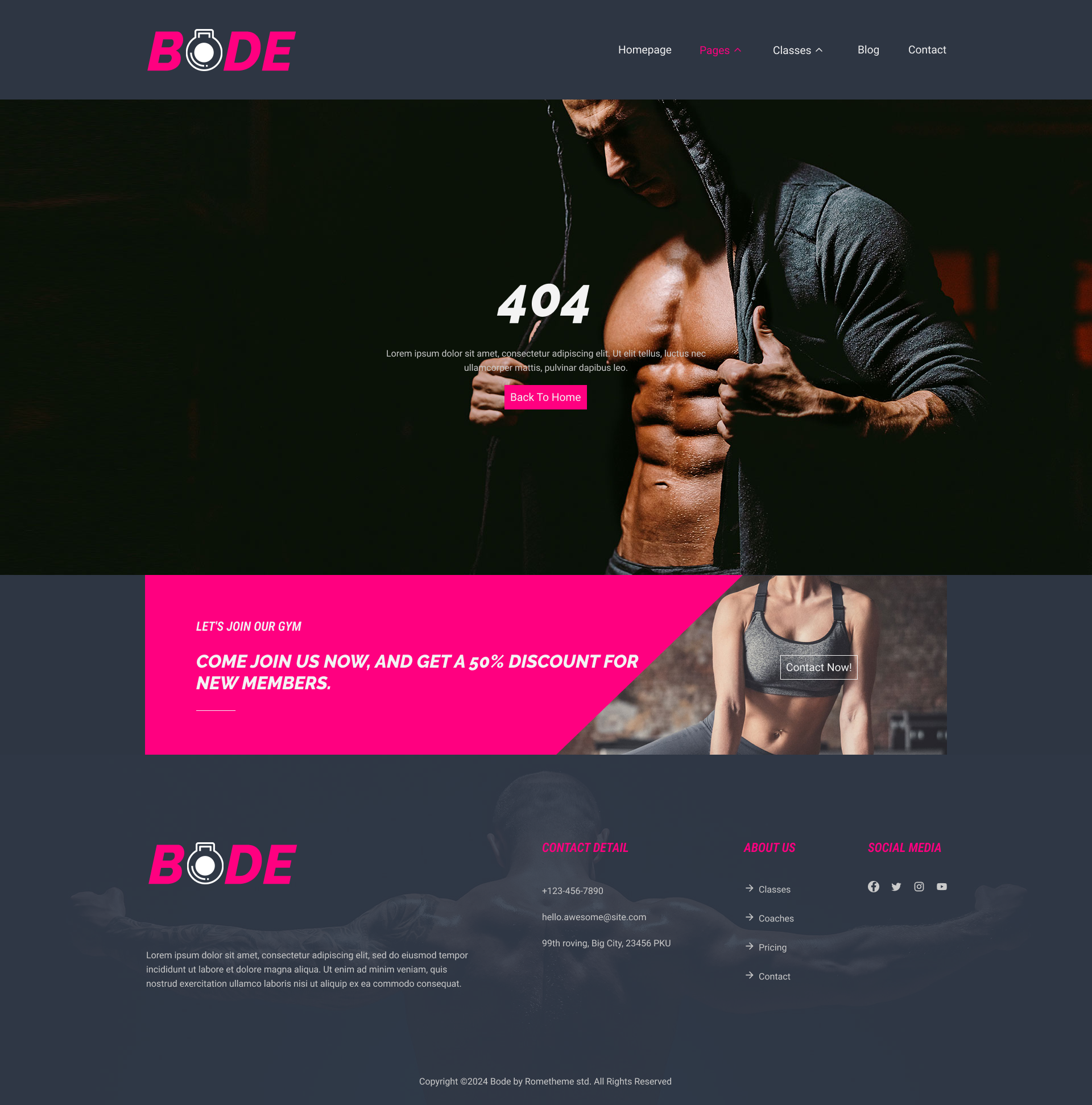 Bode - Gym & Sports Figma Template by Rometheme | ThemeForest